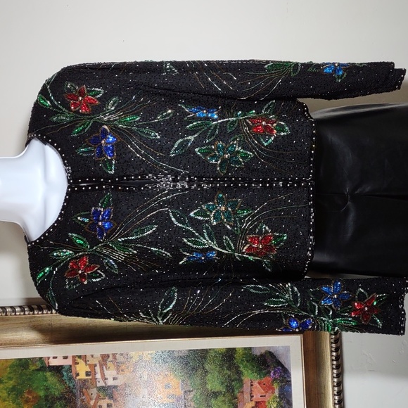 Scala | Jackets & Coats | Vintage Scala Beaded Silk Jackettop | Poshmark
